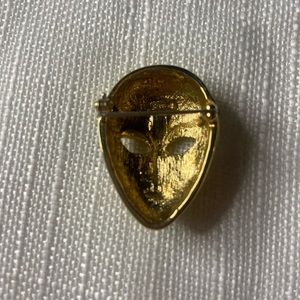 butler | Jewelry | Vintage Signed Butler Gold Mask Broochjeweled Golden ...